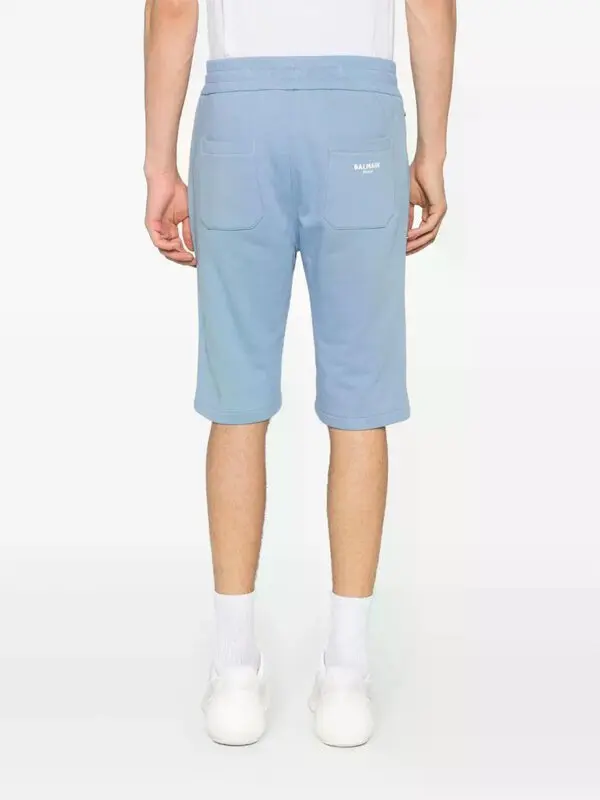 Balmain Logo-flocked Cotton Track Shorts