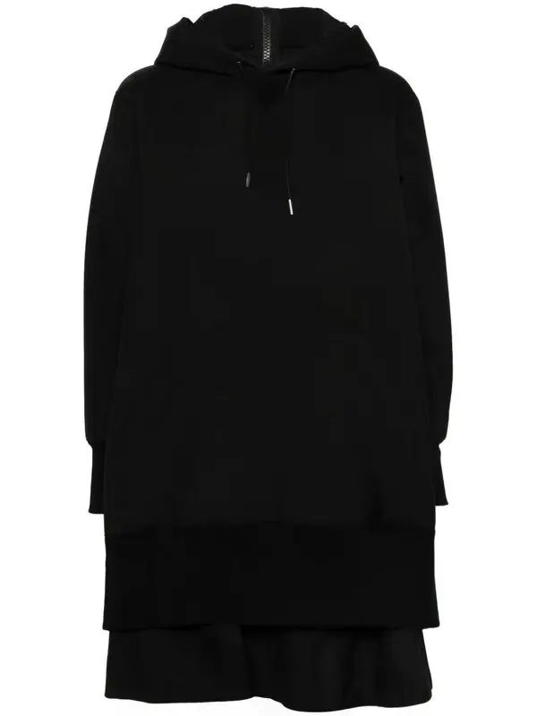 Sacai Layered Cotton Sweatshirt - Black