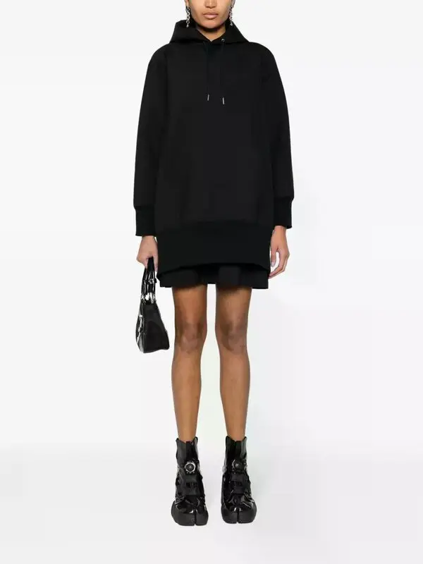 Sacai Layered Cotton Sweatshirt - Black