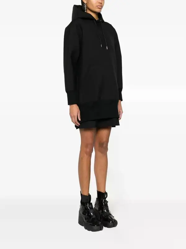 Sacai Layered Cotton Sweatshirt - Black