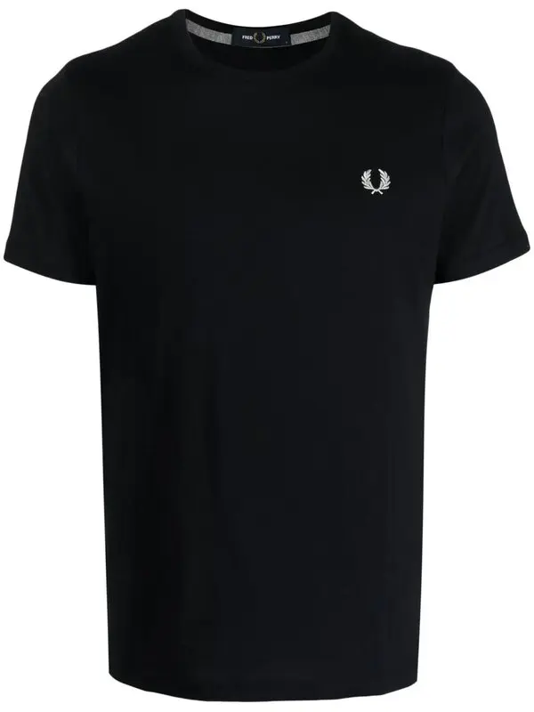 Fred Perry Logo-embroidered Cotton T-shirt - Blue