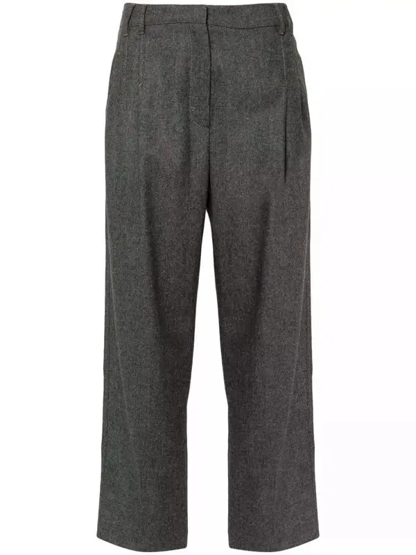 Brunello Cucinelli Pleated Felted Straight Trousers