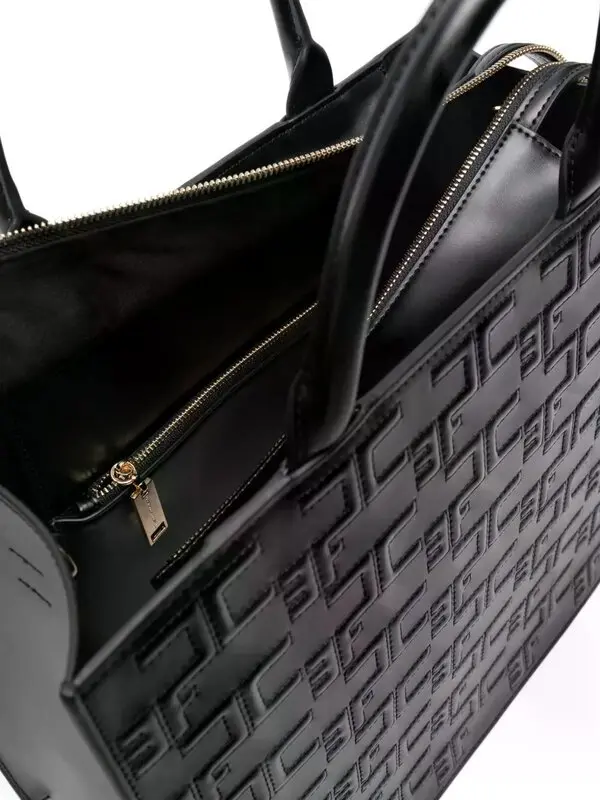 Elisabetta Franchi Large Monogram Tote Bag - Black