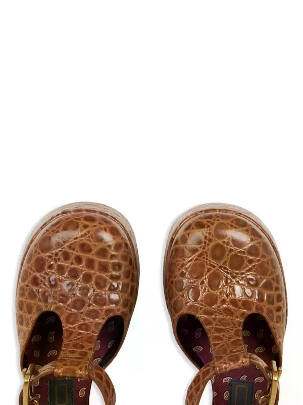 Etro 110mm Crocodile-embossed Platform Pumps