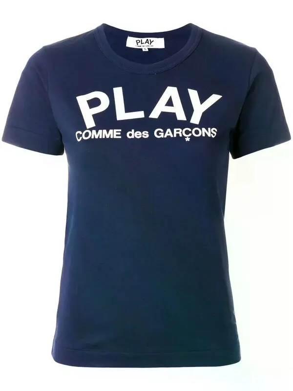 Play Comme Des Garcon Slim-fit Logo T-shirt - Blue