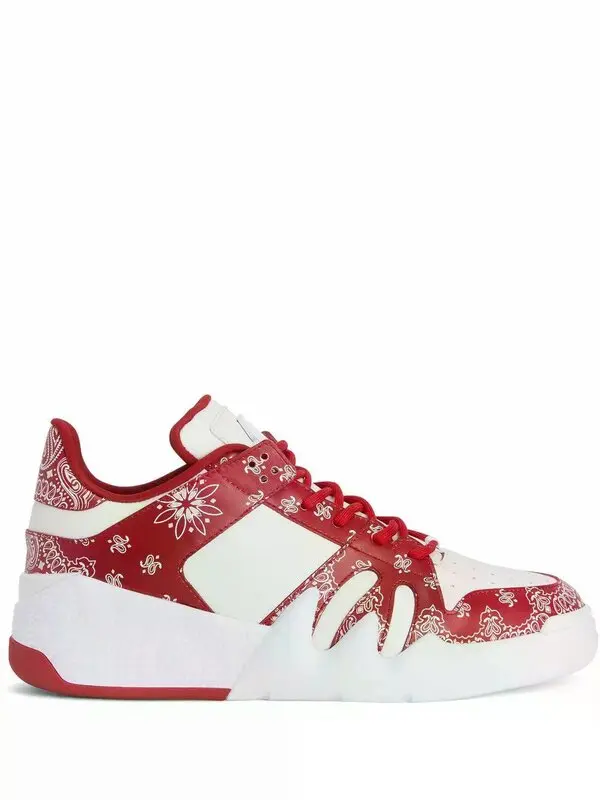 GIUSEPPE ZANOTTI Talon Bandana-print Sneakers - Red