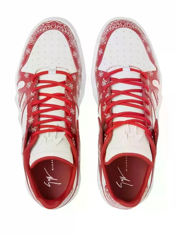 GIUSEPPE ZANOTTI Talon Bandana-print Sneakers - Red