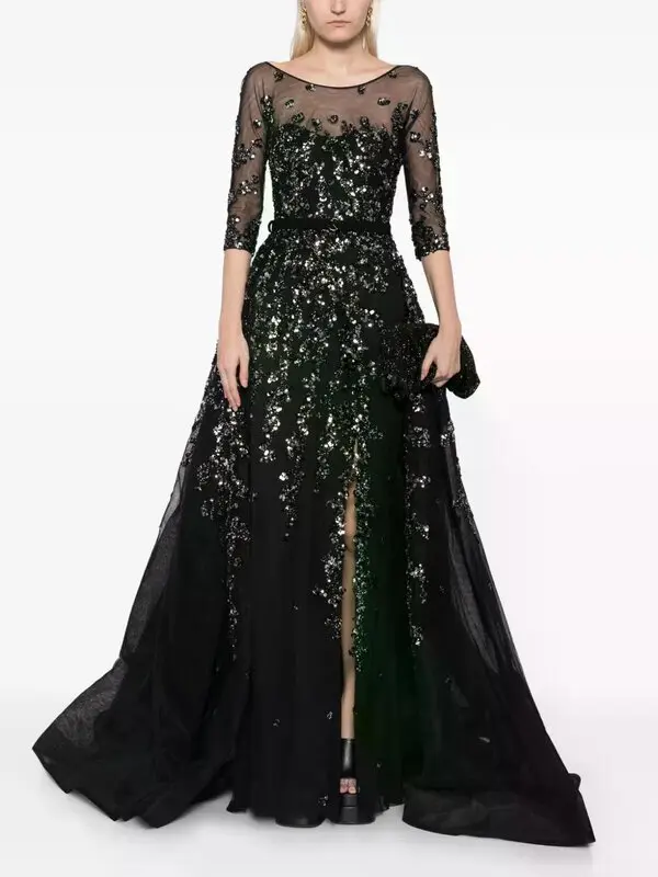 SAIID KOBEISY Sequin-embellished Tulle Gown