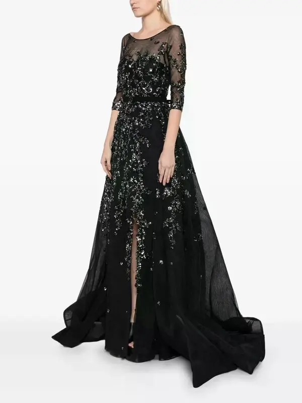 SAIID KOBEISY Sequin-embellished Tulle Gown