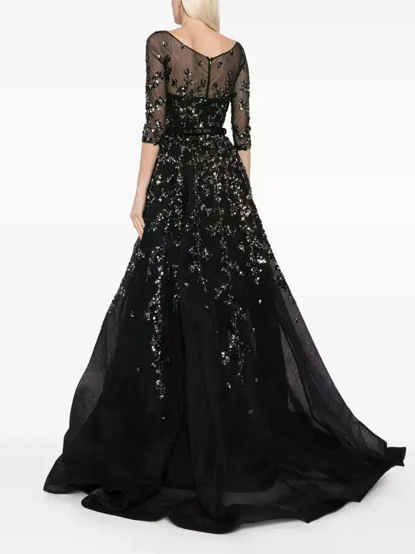 SAIID KOBEISY Sequin-embellished Tulle Gown