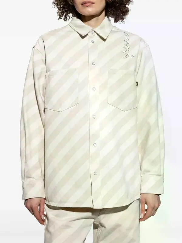 Marni Diagonal Stripe Denim Shirt