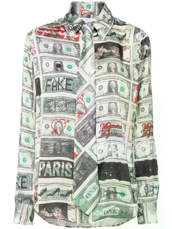 Vaquera Dollar-print Tie-detail Shirt