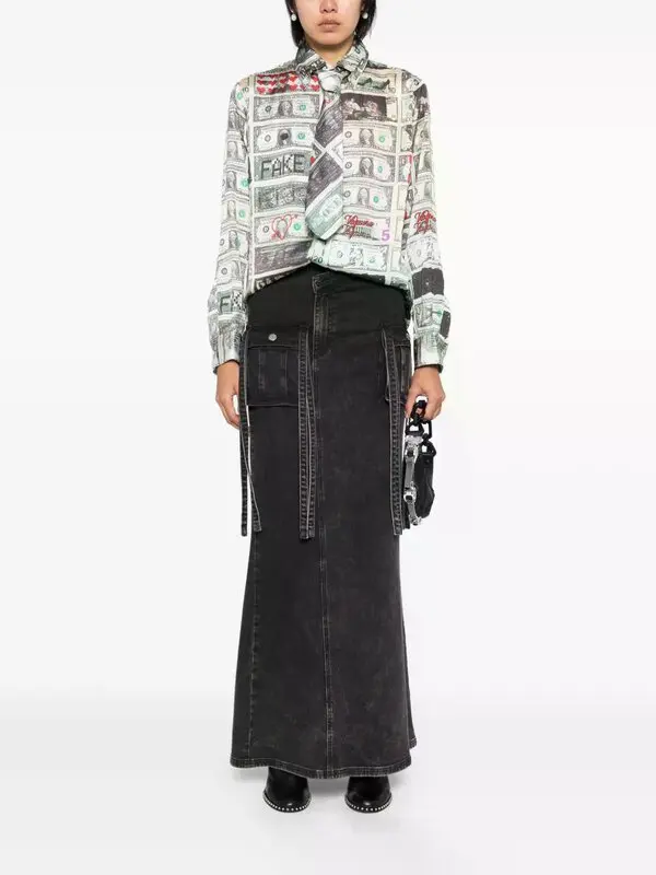 Vaquera Dollar-print Tie-detail Shirt