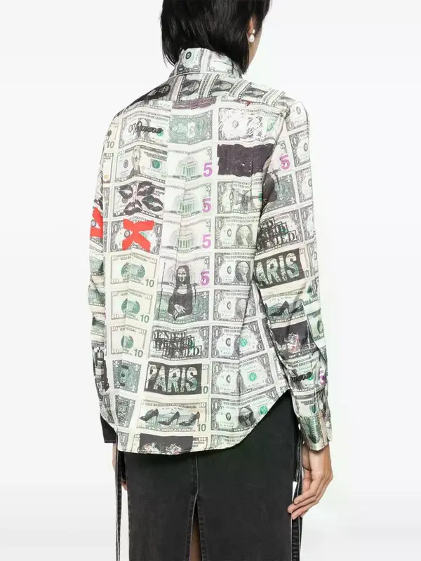 Vaquera Dollar-print Tie-detail Shirt