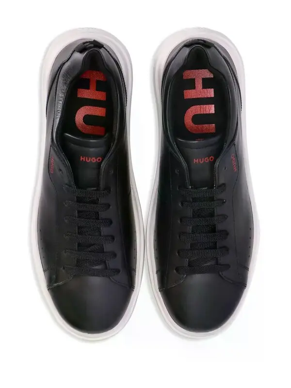 Hugo Logo-debossed Leather Low-top Sneakers