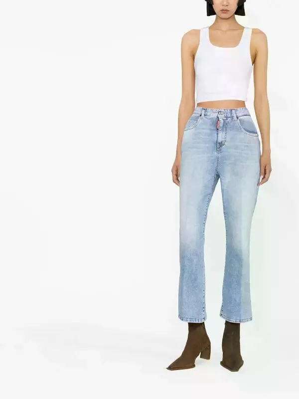 Dsquared2 High-waisted Cropped Flared Jeans