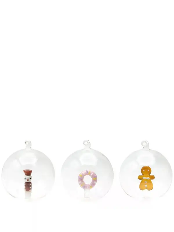 CU I SEEYOU Christmas 3d-detailing Glass Baubles - Neutrals