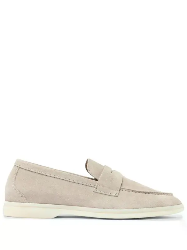 SCAROSSO Luciana Calf-leather Loafers - Neutrals