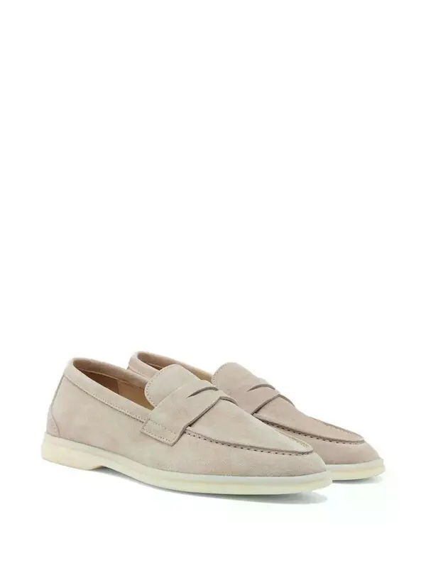 SCAROSSO Luciana Calf-leather Loafers - Neutrals