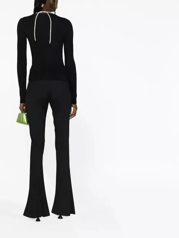 Giuseppe Di Morabito Ribbed-knit Lace-up Top