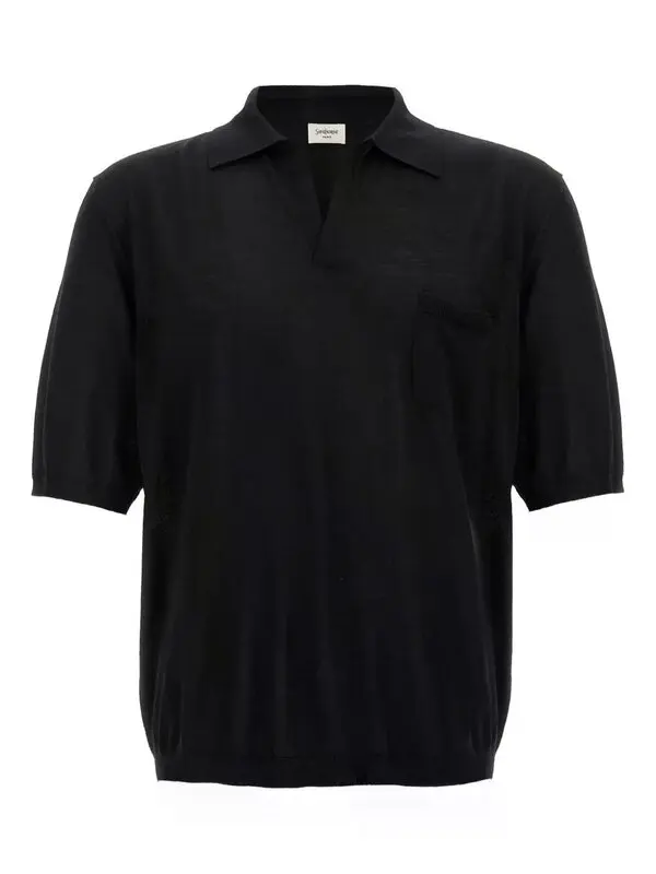 Saint Laurent Wool T-shirt - Black