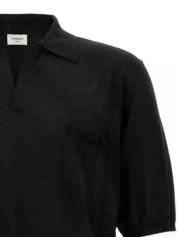 Saint Laurent Wool T-shirt - Black