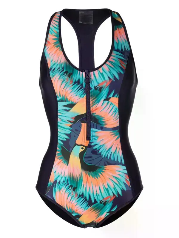 DUSKII Tucan-print Zip-up Surf Suit - Multicolour