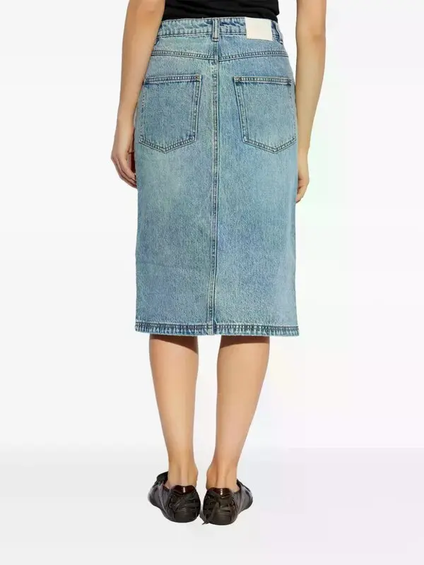 GESTUZ Logo Patch Denim Skirt