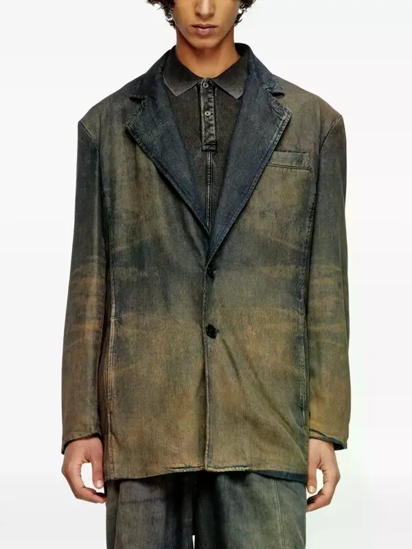 DIESEL® D-reg-s Distressed Denim Blazer