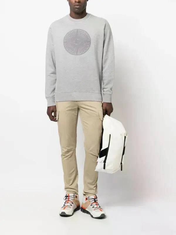 Stone Island Logo-embroidered Cotton Sweatshirt