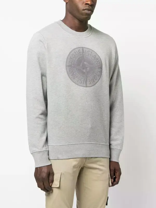 Stone Island Logo-embroidered Cotton Sweatshirt