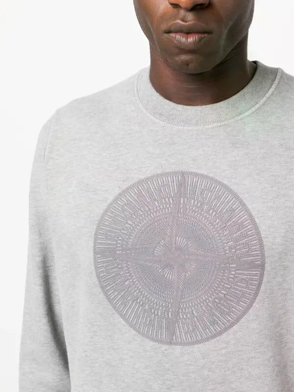 Stone Island Logo-embroidered Cotton Sweatshirt