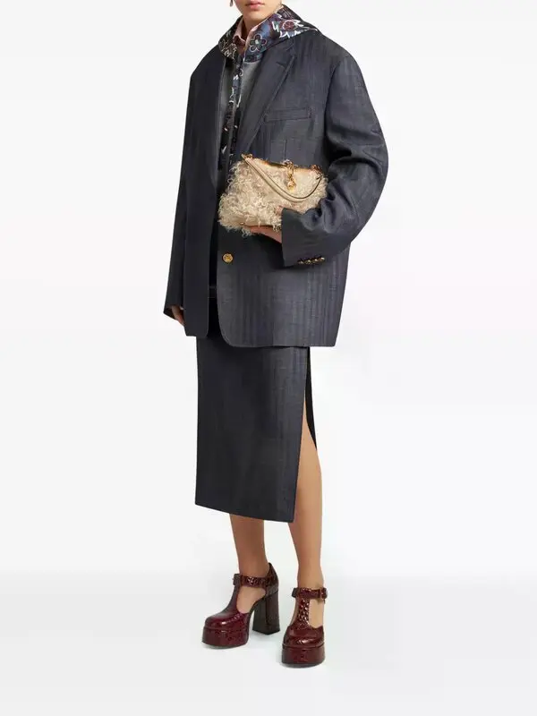 Etro Stripe-jacquard Wool Pencil Skirt