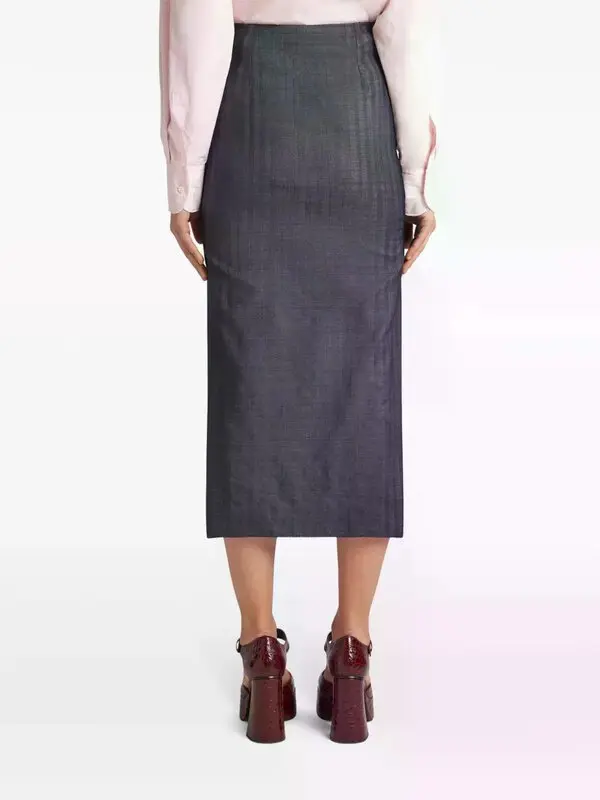 Etro Stripe-jacquard Wool Pencil Skirt