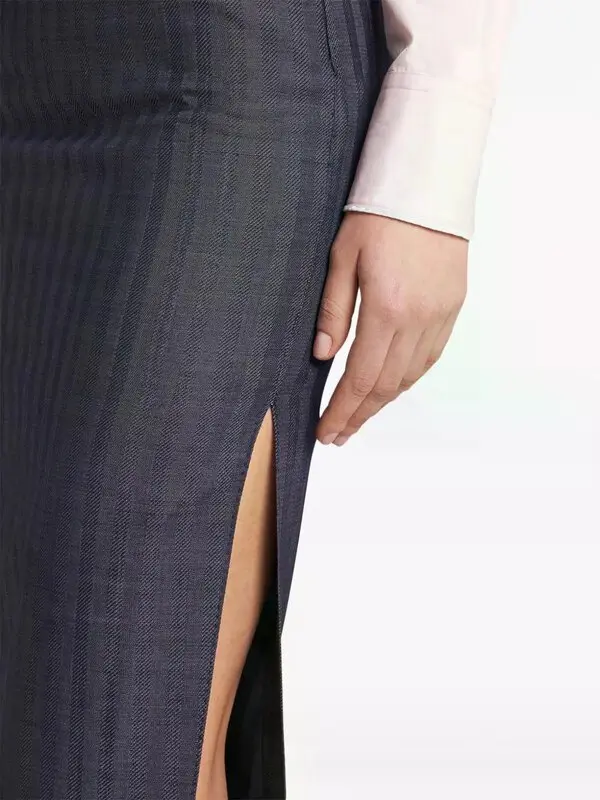 Etro Stripe-jacquard Wool Pencil Skirt