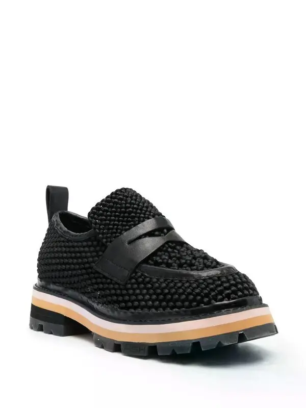 Ash Genial Textured Leather Loafers