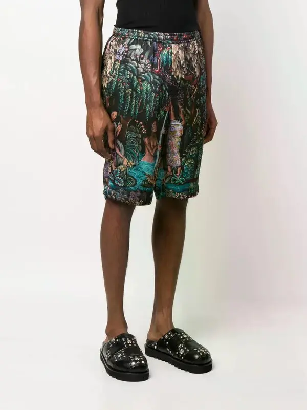 ENDLESS JOY Goa Gajah Silk Bermuda Shorts - Black