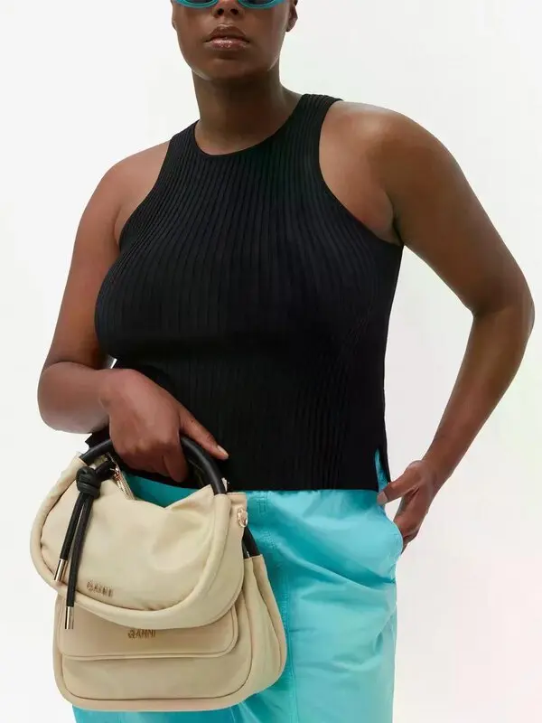 GANNI Panelled Rib-knit Vest Top