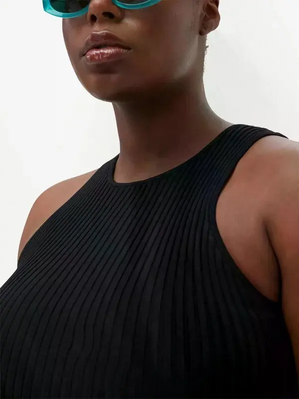 GANNI Panelled Rib-knit Vest Top