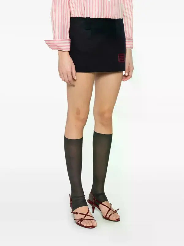 Miu Miu Logo-embroidered Mini Skirt