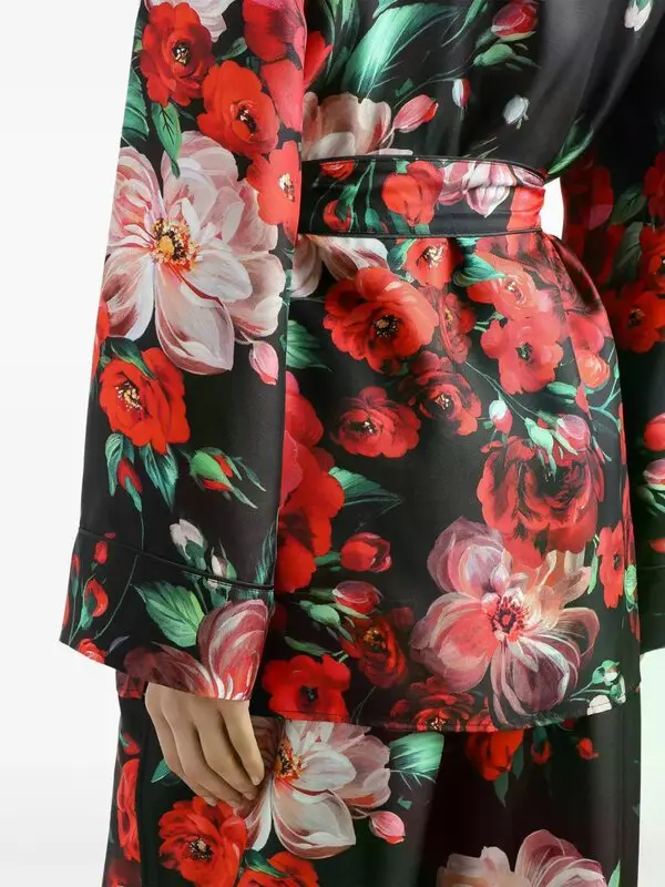Dolce & Gabbana Rose-print Twill Shirt - Black