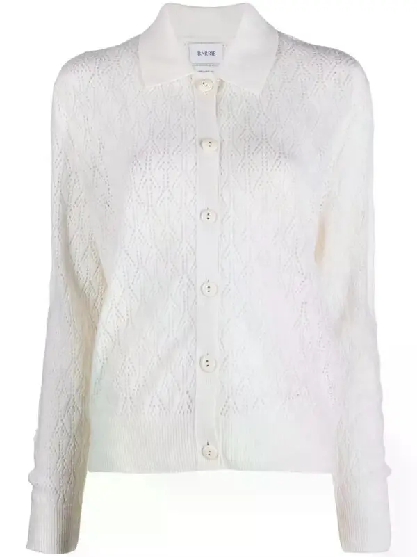 BARRIE Pointelle-knit Cashmere Top - Neutrals