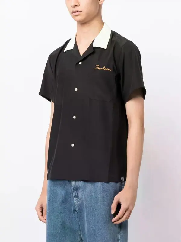 Visvim Logo-embroidered Silk Shirt - Black