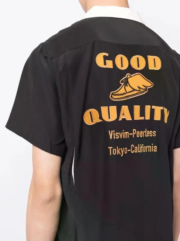Visvim Logo-embroidered Silk Shirt - Black