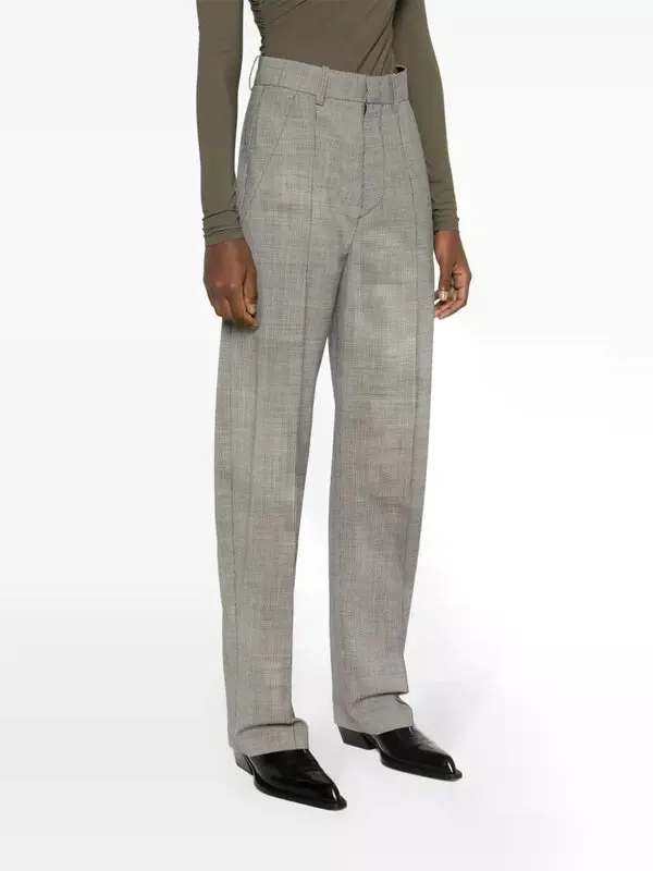 Isabel Marant Étoile Houndstooth Virgin Wool Tapered Trousers