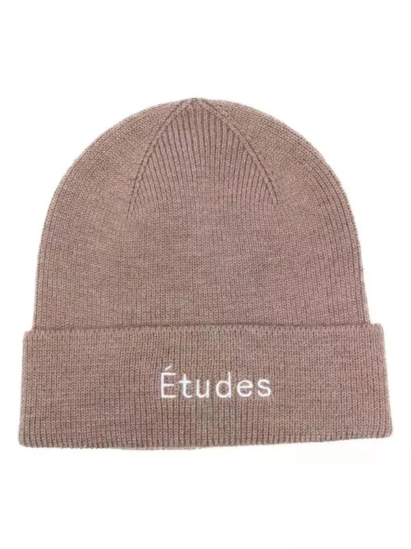 Études Studio Logo-embroidered Wool Beanie - Brown