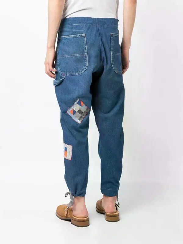 GREG LAUREN Patch-detail Drawstring Jeans