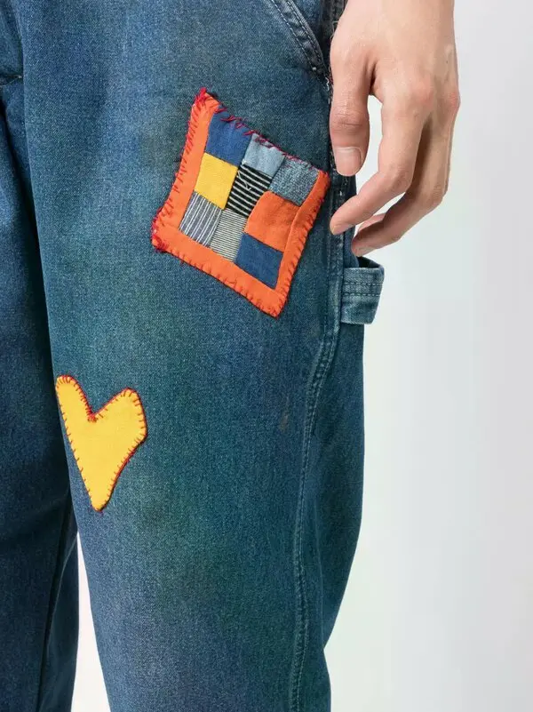 GREG LAUREN Patch-detail Drawstring Jeans