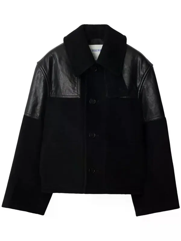 Burberry Panelled Leather-wool Jacket