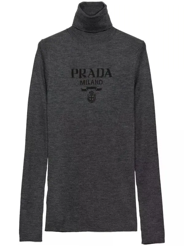 Prada Wool Turtleneck Sweater - Grey